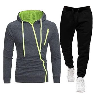 Generic Surv&ecirc;tement Homme Ensemble, Sweat Hoodies Manches Longues Et Pantalon Ensemble De 2 Pi&egrave;ces, Ample Et Confortable, Streetwear Gym Decontract&eacute; Couleur U