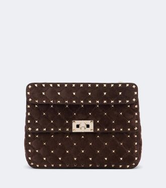 Valentino Garavani Henkeltasche Rockstud Spike Medium aus Veloursleder