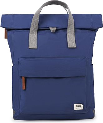 Roka London Canfield B - Mochila mediana de nailon sostenible, Azul n&iacute;tido, M
