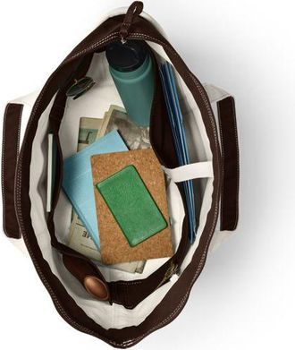 Lands End Große Canvastasche mit Reißverschluss, Damen, Größe:null regular, Braun, Baumwolle, by Lands End