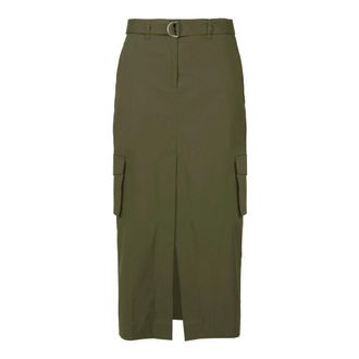Bomboogie Femme, Jupes, Vert, Taille: 38 FR Cotton Blend Midi Cargo Skirt