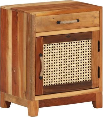 Generic Vintage Nachttisch, Nachttisch aus Altholz f&uuml;r Schlafzimmer, 40x30x50 cm, Handgefertigt, Massivholz