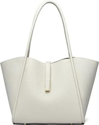 Generic Sac &agrave; bandouli&egrave;re en cuir souple pour femme, grande capacit&eacute;, sac &agrave; main d&eacute;contract&eacute;, beige, Taille unique