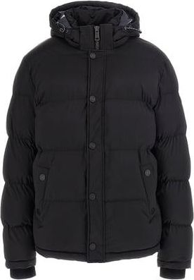 Guess gesteppte Daunenjacke mit Kapuze in Schwarz