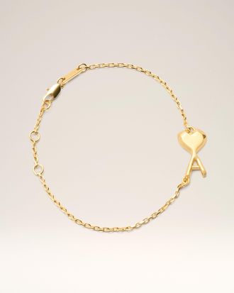 Ami Bracelet Martel&eacute; Fin Dor&eacute; Ami De Coeur en Laiton Or - TU - Unisex