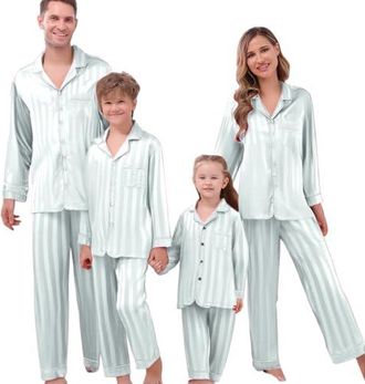 Generic Pyjama de No&euml;l Famille, Ensembles de Pyjama en Soie Famille,Uni Pyjamas de Noel, Automne Hiver de Pyjamas pour P&egrave;re M&egrave;re Enfants B&eacute;B&eacute;, avec Chemise bo