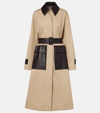 Joseph Trenchcoat Zaman aus Baumwolle mit Leder