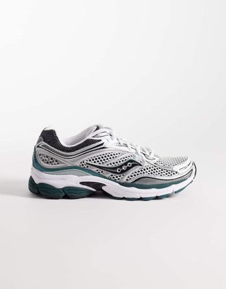 Saucony Progrid Omni 9 - Sneaker in Wei&szlig; und Kieferngr&uuml;n