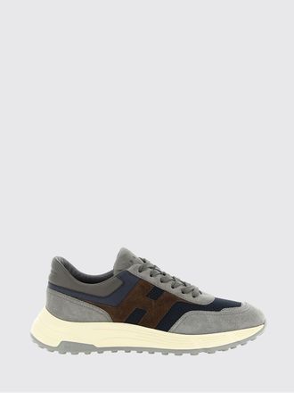 Hogan Baskets Hyperlight bicolores en cuir, su&egrave;de et mesh avec logo H