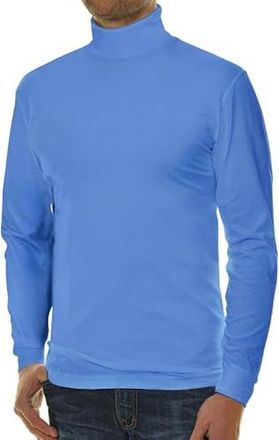 Ragman T-shirt basique à col roulé à manches longues pour homme, Saphir-746, XL