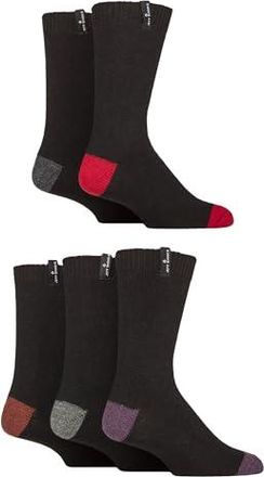 Jeff Banks Homme Laine Chaussettes de bottes - Recycl&eacute; Laine, Plaine, De plein air, Marche, Randonn&eacute;e, Longueur de l&eacute;quipage, Chaud, Durable, 5 Paire Multipack T