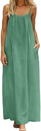 Generico Robe d&eacute;t&eacute; pour femme &eacute;l&eacute;gante, confortable et respirante - Robe maxi - Vacances &agrave; la plage - En un seul &eacute;tat - Couleur unie - L&eacute;g&egrave;ret&eacute; - Robe de plage