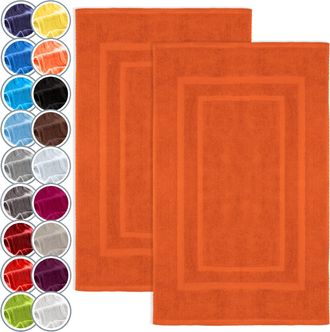 NatureMark 2er Pack Badvorleger | Premium Qualität | 100% Baumwolle | 50 x 80 cm | Duschvorleger Duschmatte Doppelpack | Farbe: Terrakotta