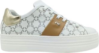 Nero Giardini Chaussures femme Noir Giardini E409954D baskets platform casual basse cuir blanc