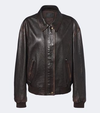 Prada Oversize Blousonjacke aus Leder