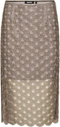 Rotate Rotate Birger Christensen, Femme, Jupes, Beige, Taille: 38 FR Midi Skirt