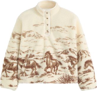 Levi's Damen Kasey Sherpa Pullover Ow Jacke, Wild Horses Landscap, XS