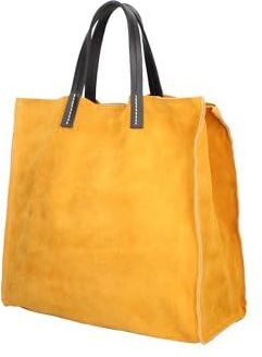 Gave Lux Sac &agrave; bandouli&egrave;re en cuir v&eacute;ritable pour femme Made in Italy 34,5 x 32 x 17 cm GLX228105723FBG, Moutarde, Taille unique