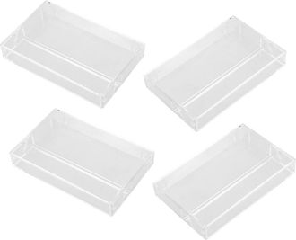 BESPORTBLE 4 Stück Teiliges Transparentes Kunststoff Kassetten aufbewahrungsbox Stapelbare Vintage Tape Organizer Hülle Kleine Kassettenbox für Sammler Djs und D