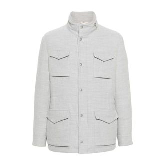 Eleventy Homme, Vestes, Gris, Taille: 2XL Field Wool Jacket