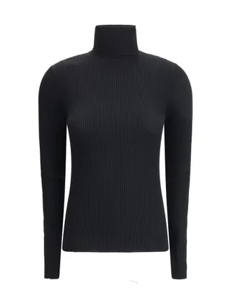 Wolford Womens Virgin Wool Long Sleeve Jersey Black Fleece Tops Top