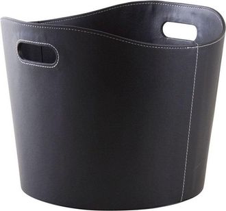 Aubry Gaspard Corbeille de rangement en simili cuir noir