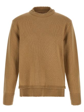 Maison Margiela Wool-Blend Crew Neck Sweater - Beige