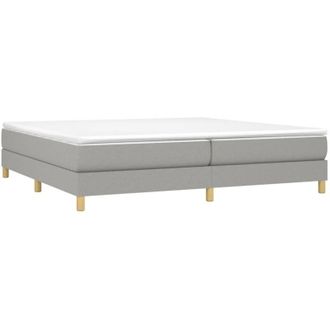 vidaXL Vidaxl - Cadre de lit &agrave; ressorts gris clair 200x200 cm - Tissu polyester durable - Lattes en contreplaqu&eacute; pour soutien optimal - Assemblage facile