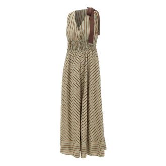 Liu Jo Femme, Robes, Multicolore, Taille: 40 FR Robe &agrave; rayures col en V
