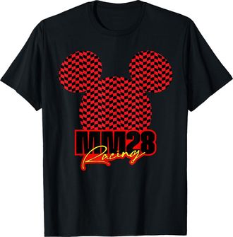 Disney Mickey Mouse MM28 Racing Checkered Flag Race Car Icon T-Shirt