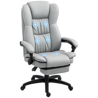 Vinsetto Fauteuil de Bureau massant par Vibrations, Chaise de Bureau Ergonomique, Repose-Pieds, Assise Large 57 cm, Hauteur réglable, Dossier inclinable, téléc