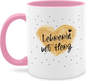 Shirtracer Tasse Tassen 325ml - Lehrerin mit Herz | Lehrerin Geschenke | Abschiedsgeschenke Schule Lehrerin | Weihnachtsgeschenke Lehrerin Weihnachten Geschenk -