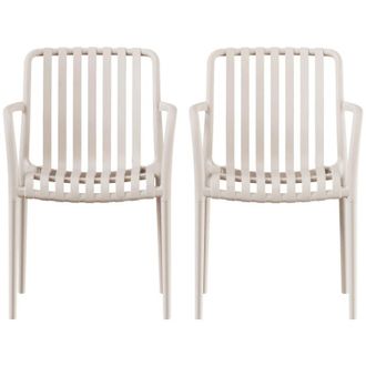 DRAWER Lot 2 fauteuils jardin r&eacute;sine chaises ext&eacute;rieur terrasse balcon Brano