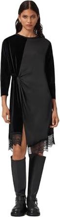 AllSaints Allsaints Robe en Velours Lana pour Femme, Noir, 38