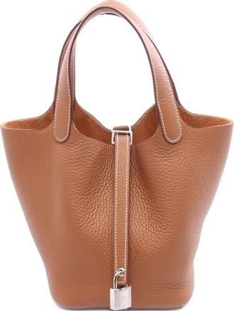 Hermès sac cabas Picotin Lock PM Clemence - Marron