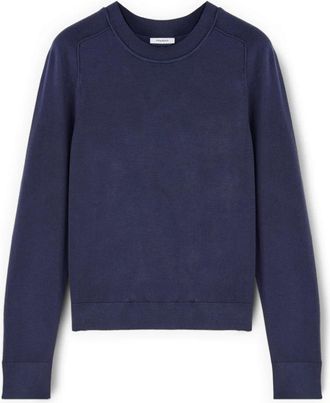 Motivi Viskose-Strickoberteil mit Ton-in-Ton-Besatz - - Knitwear - Damen - Blau - XS