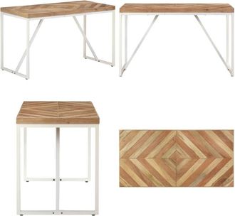 vidaXL Esstisch 120x60x76 cm Massivholz Akazie und Mango - Holz Esstisch - Esstisch Massiv - Industrieller Stil - Wohnzimmertisch - Küchentisch - Home &