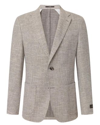 Windsor Strukturiertes Einreiher-Sakko mit Leinen in Stretch-Qualit&auml;t, Shaped Fit in