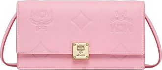 MCM Crossbody Bags - Wallets Aren Portemonnaie aus gepr&auml;gtem Leder mit - Gr. unisize - in Rosa - f&uuml;r Damen