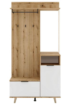 Boxxx Garderobe Nordic, Wei&szlig;, Eiche, Holzwerkstoff, 100x204x40 cm, Garderobe, Garderoben-Sets & Serien, Garderoben-Sets