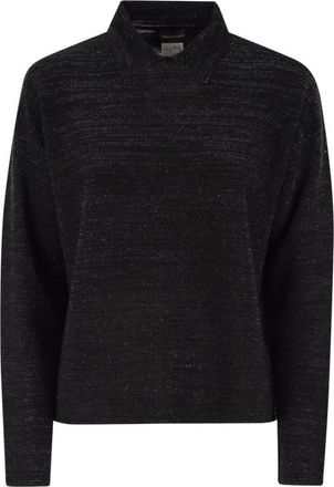 Fabiana Filippi Femme, Pulls, Noir, Taille: 42 FR Pull Polo en Coton et Lurex