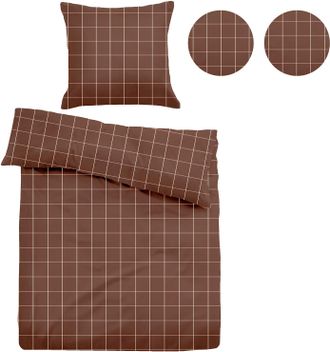 Tom Tailor Bettw&auml;sche TOM TAILOR WITT-PBK-Bettw&auml;sche-tempor&auml;r Gr. B/L: 200 cm x 200 cm, 1 tlg., Flanell, B/L: 80 cm x 80 cm 80 cm x 80 cm, braun Flanell-Bettw&auml;sc