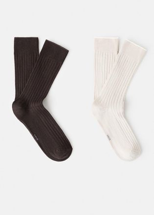 Mango 2er-Pack Baumwollsocken mit Rippmuster braun - Herren - 40-42 - MANGO MAN