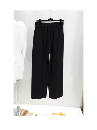 Celine Womens Trousers With Elastic Waist, Black Wool