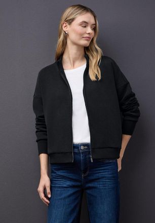 Street One Sweatjacke mit Rippdetails und im Silk-Look