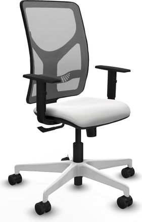 Piqueras y Crespo Schreibtischstuhl, grau und wei&szlig;, mit 1D-Armlehnen, h&ouml;henverstellbare Lendenwirbelst&uuml;tze, ausgestattet mit 3 Positionen und Schneideschaum, Grau/Wei&szlig;