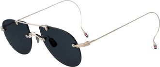 Thom Browne unisex, Accessoires, Gris, Taille: 52 MM Lunettes de soleil pilote