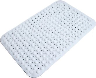 Generic 1 St&uuml;ck rutschfeste PVC-Duschmatte mit Saugn&auml;pfen und Abflussl&ouml;chern, 35 x 70 cm/13,7 27,5 Zoll Badewanne(White)