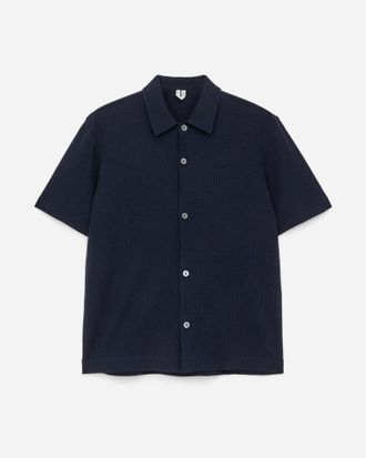 Arket Jerseyhemd Mit Waffelmuster -Blau