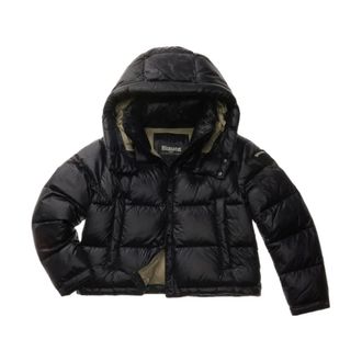 Blauer Femme, Vestes, Noir, Taille: 40 FR Veste dHiver Noire avec Col Amovible